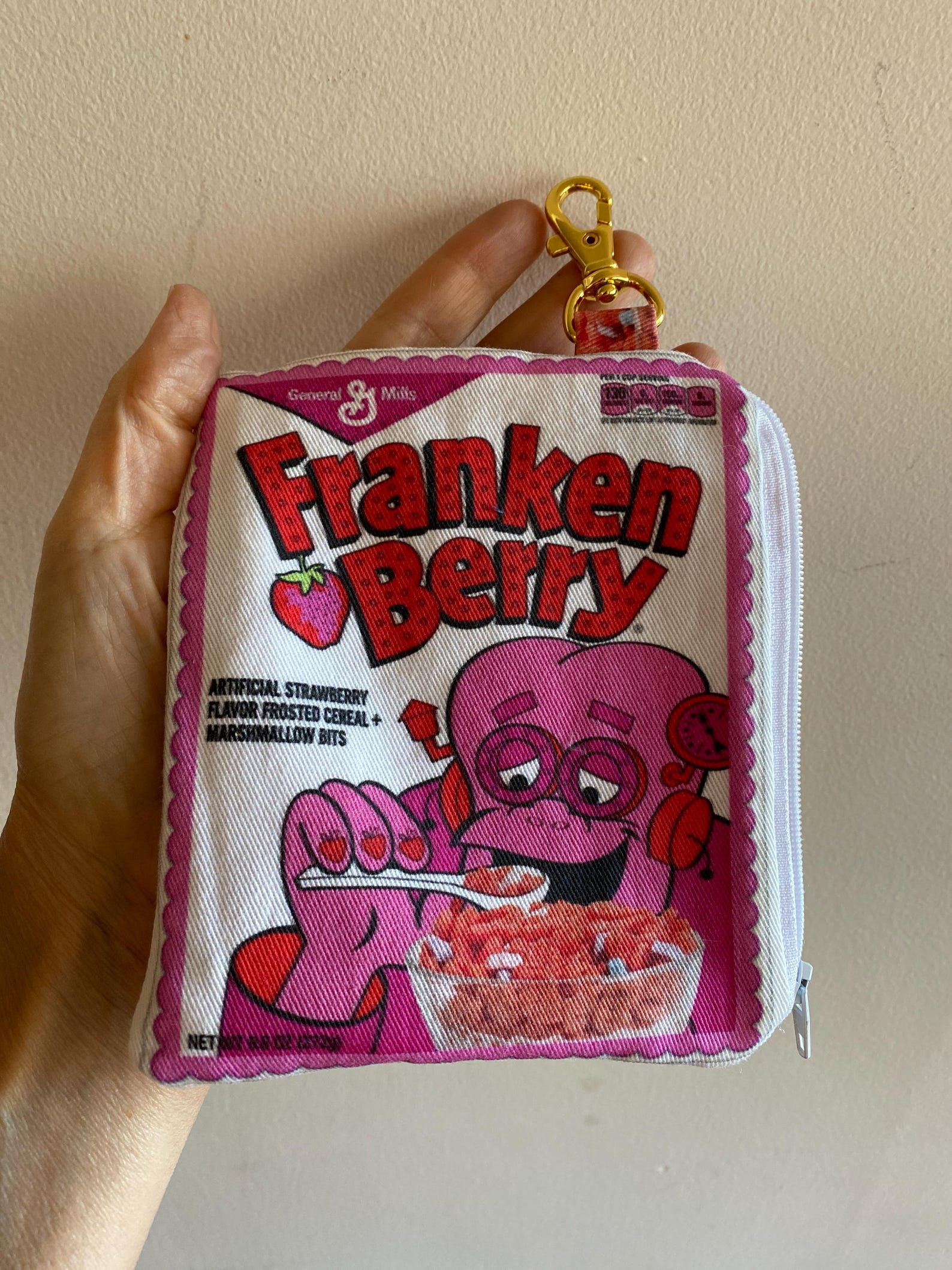 Frankenberry Zipper Bag, Retro Cereal Box Bag - Etsy