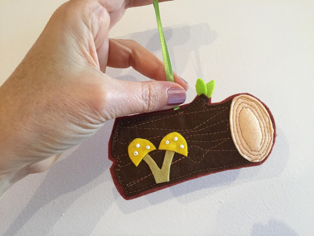 Log Ornament, Handmade Woodland Theme, Folklore, Slice of Wood, Tree ...