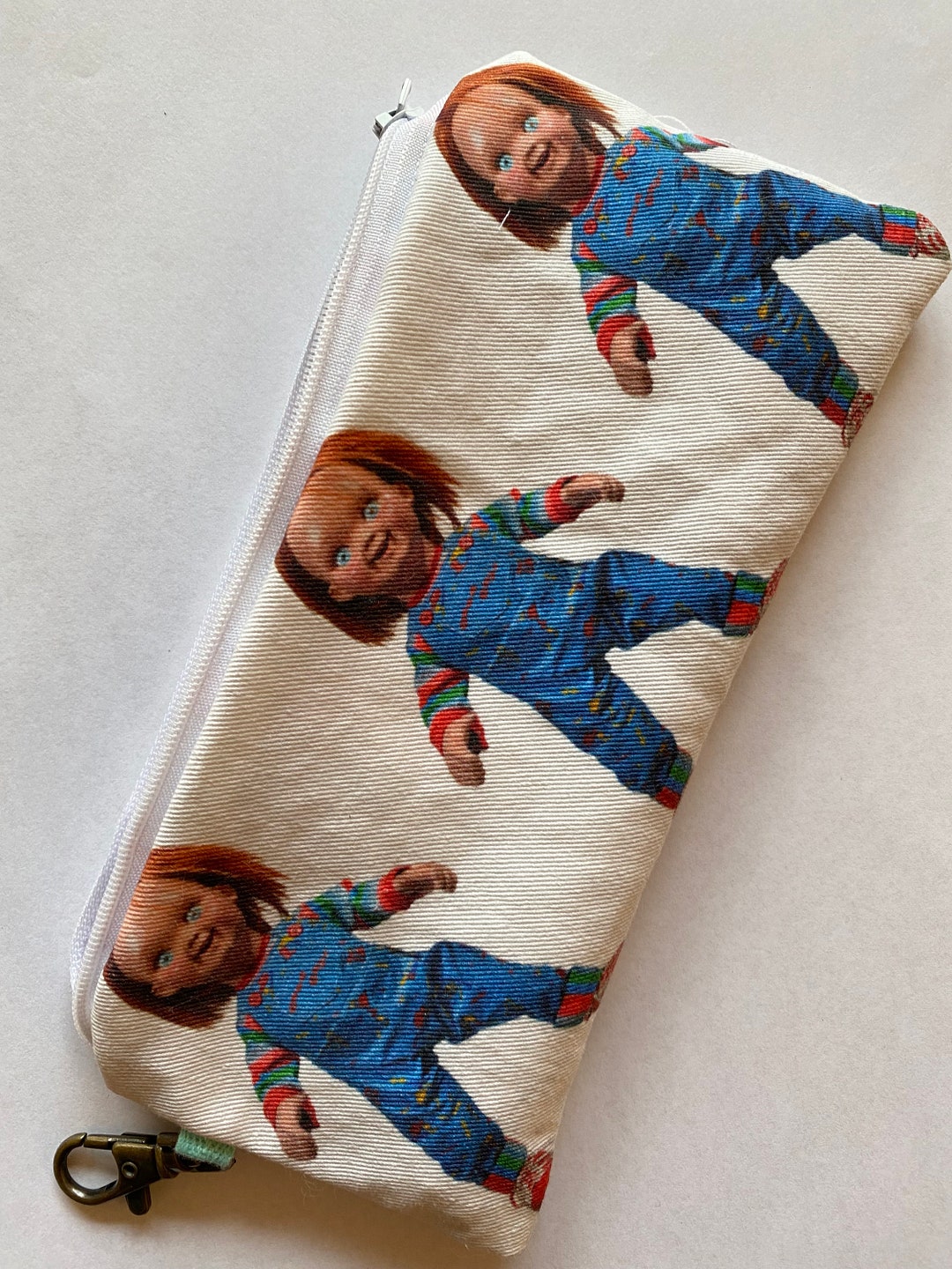 Chucky Print Eyeglass Case, Linen Zipper Bag With Good Guy Doll - Etsy