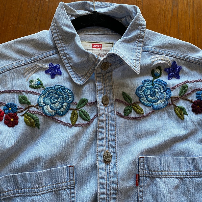 Embroidered Denim - Etsy