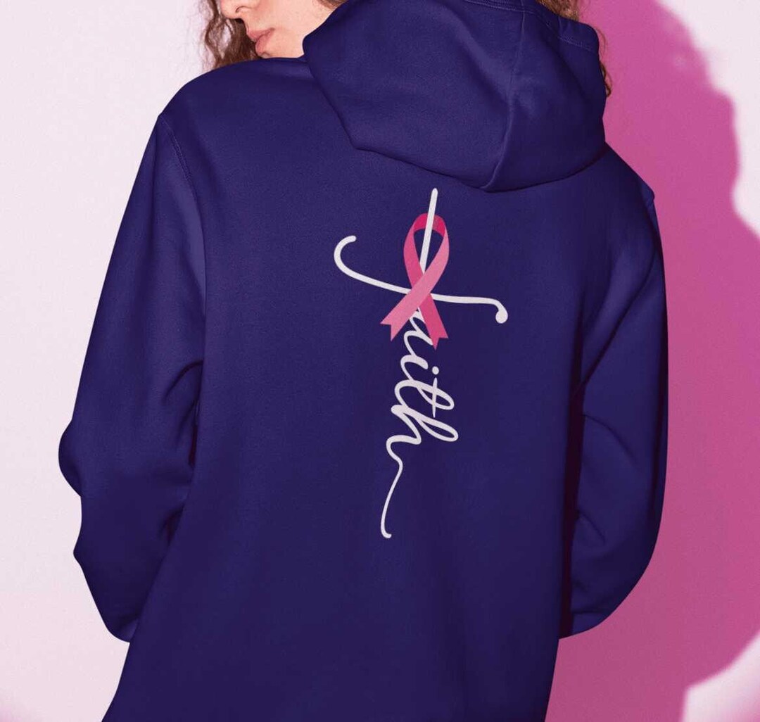 Faith Pink Ribbon Unisex Heavy Blend™ Hoodie, Breast Cancer Awareness ...