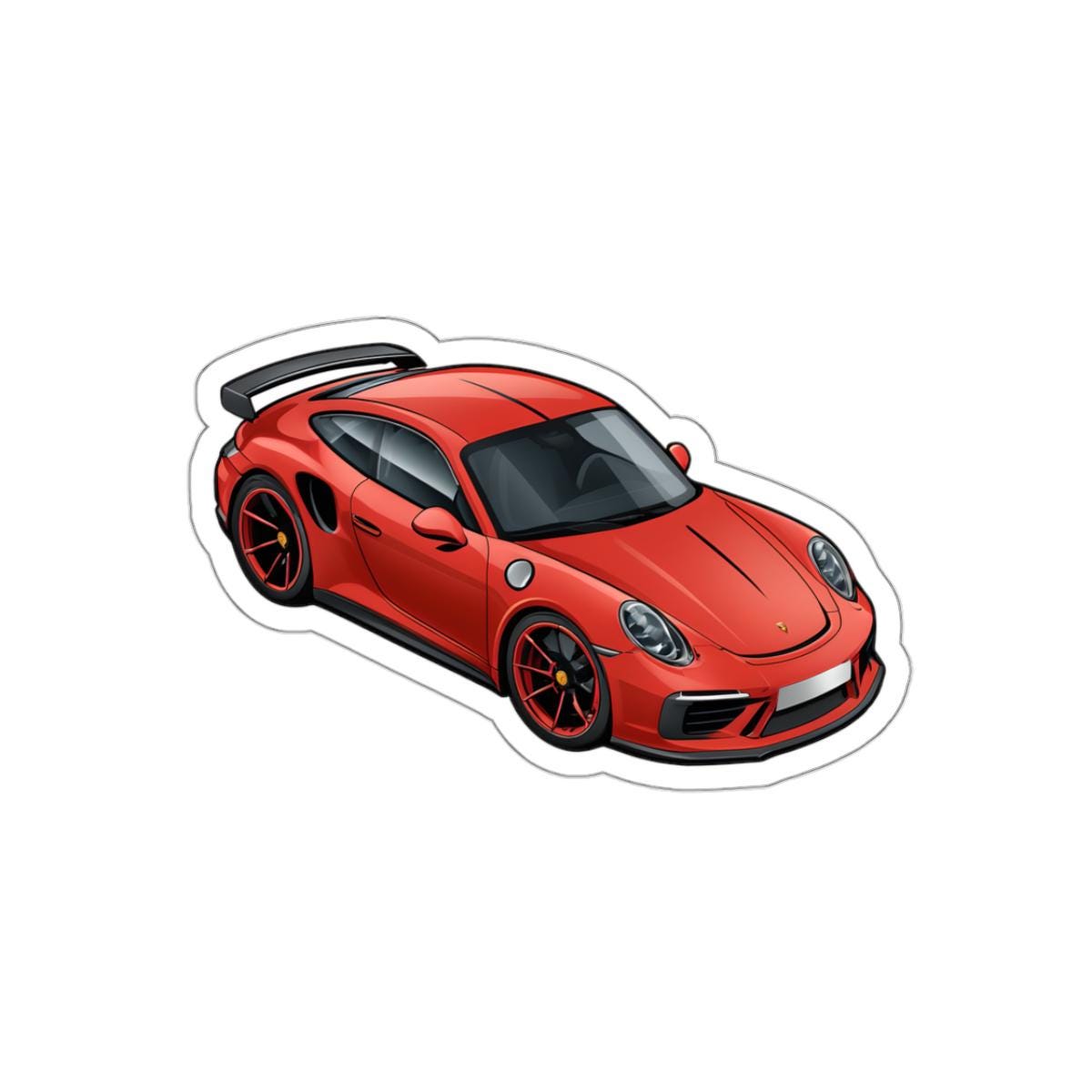 Red Porsche 911 Sticker - Etsy