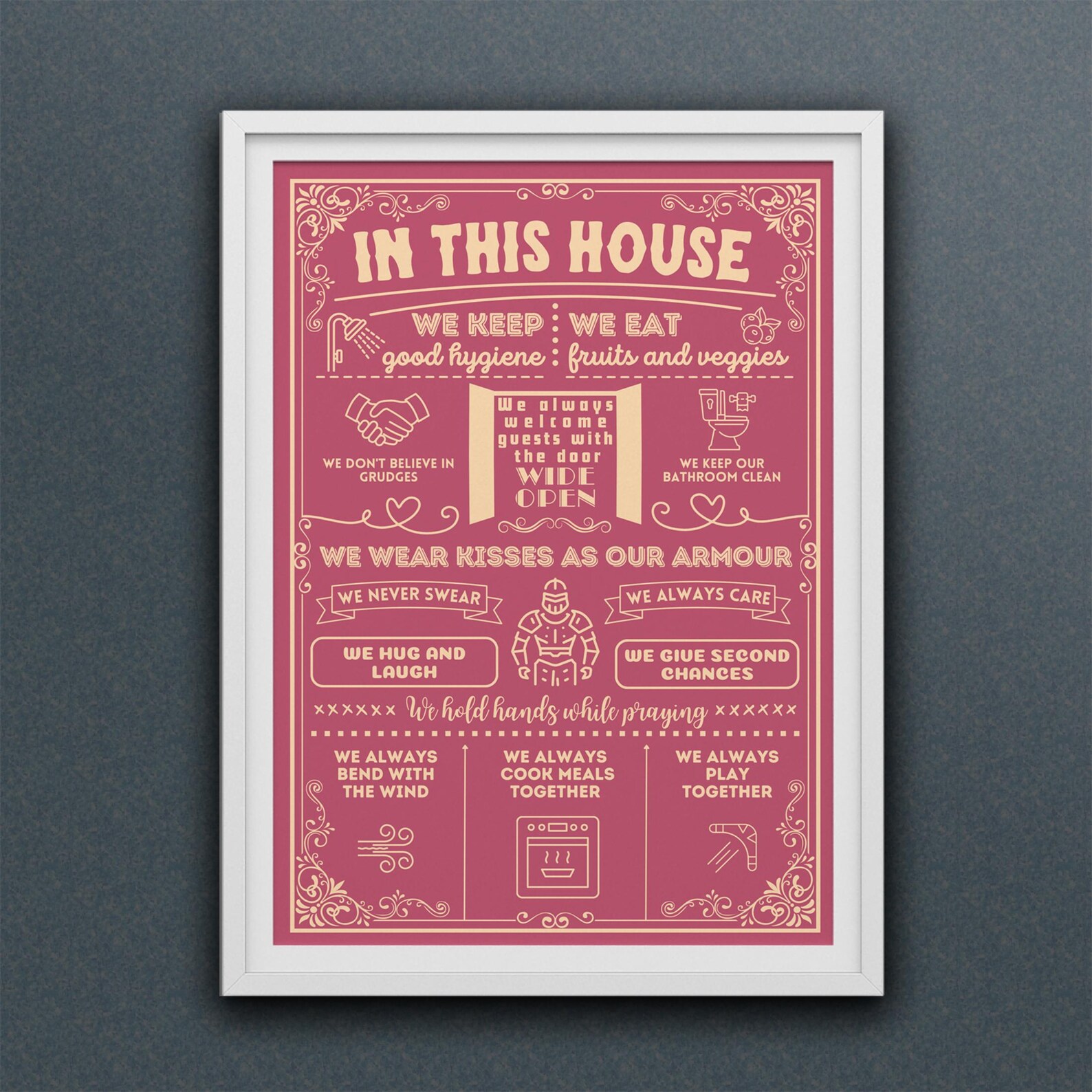SVG House Rules Poster, Family Rules Poster, Housewarming Gift ...
