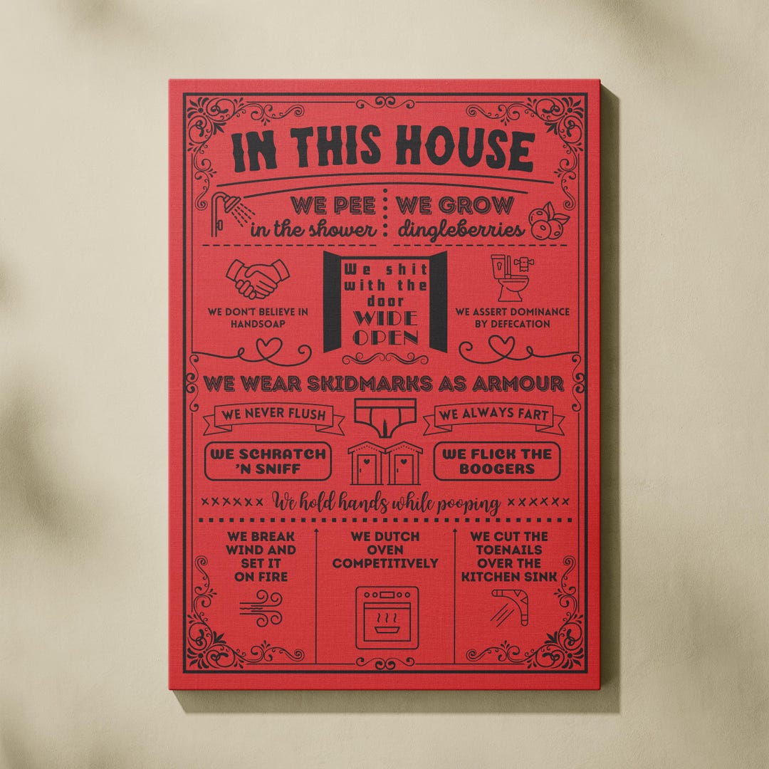 Funny House Rules Poster, Weirdcore Typographic Print (SVG Digital ...