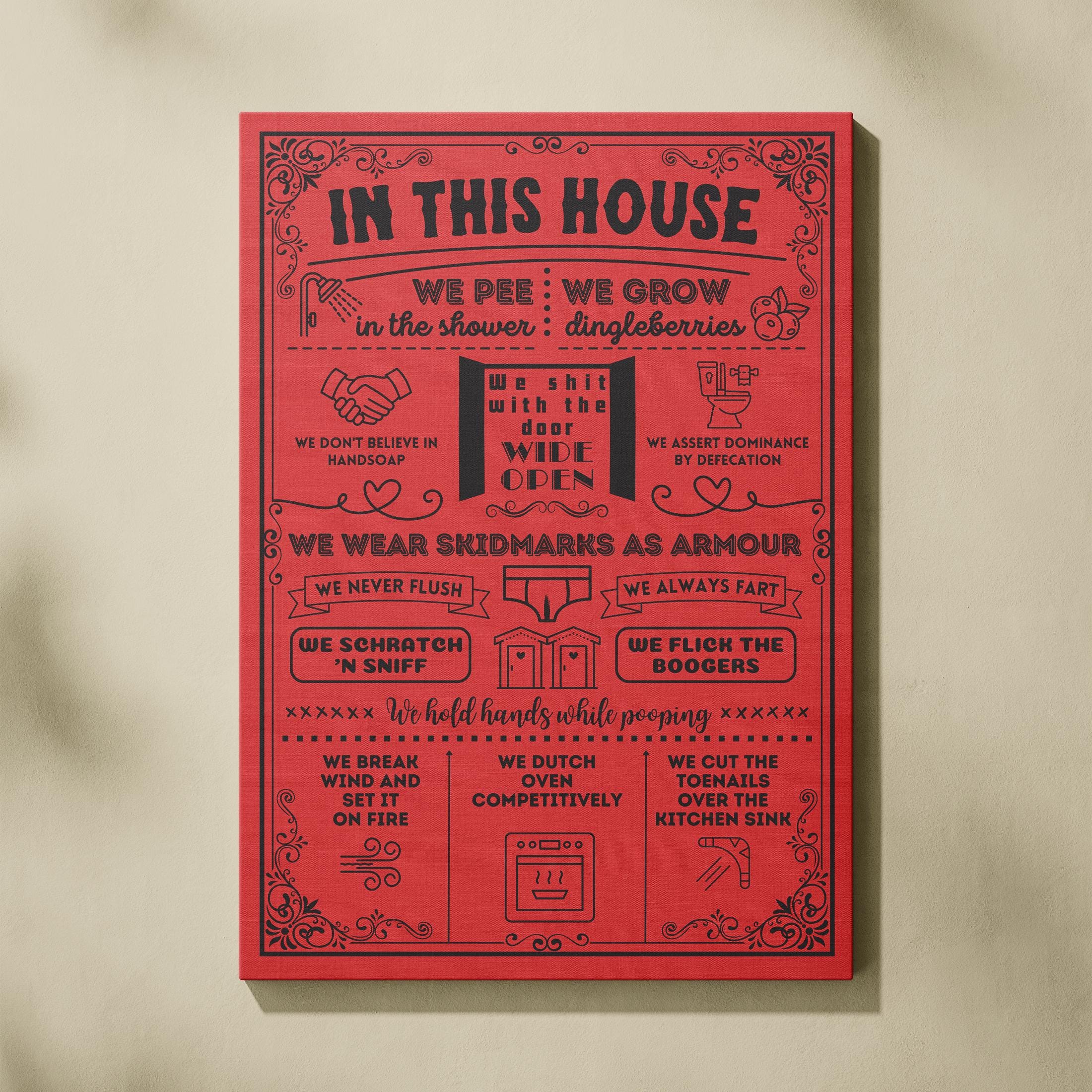 SVG House Rules Poster, Family Rules, Funny Typographic Poster, Weird ...