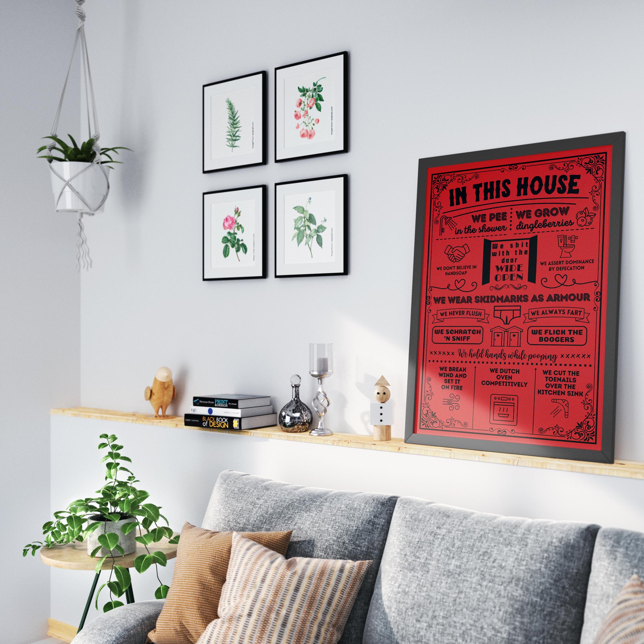 Funny House Rules Poster, Weirdcore Typographic Print (SVG Digital ...