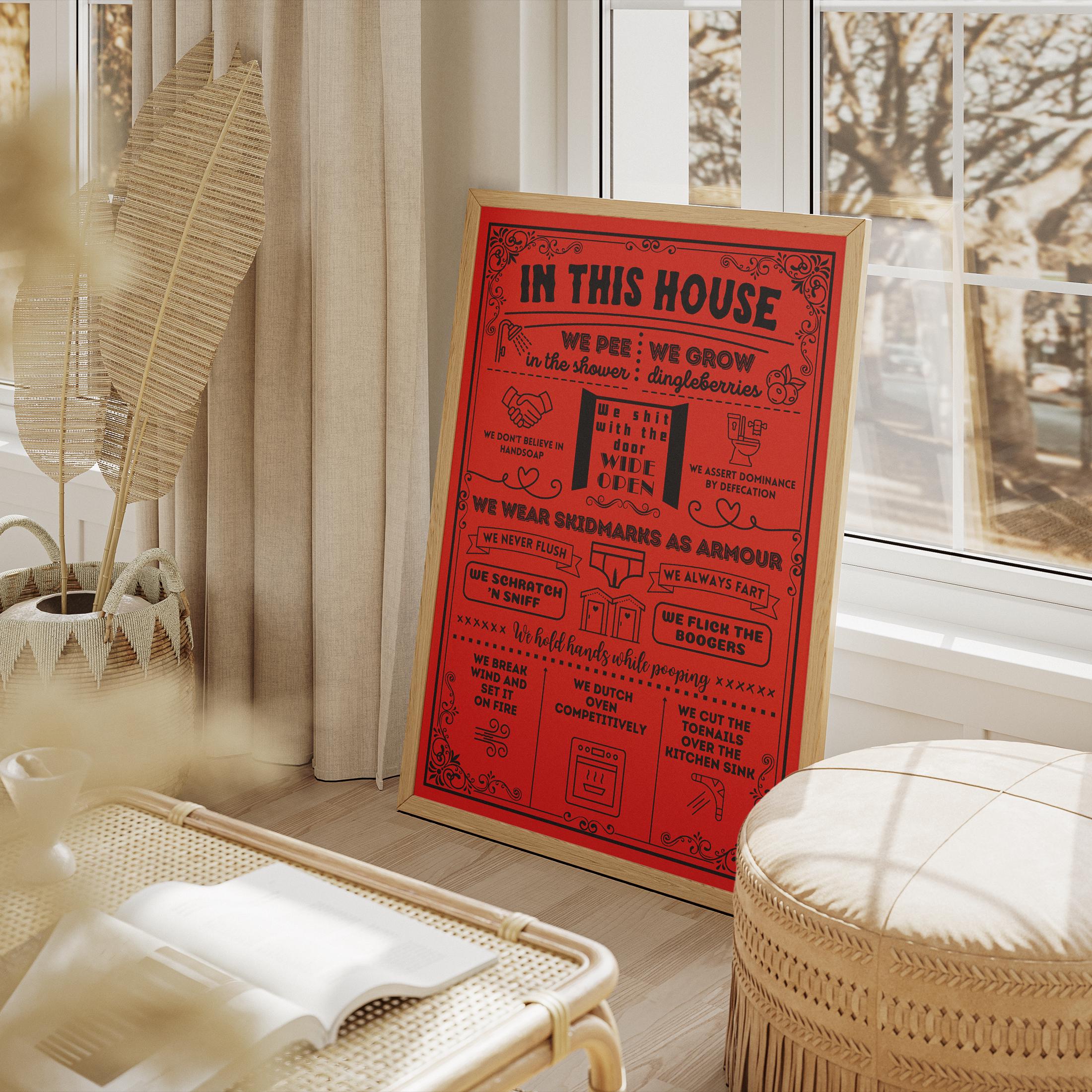 SVG House Rules Poster, Family Rules, Funny Typographic Poster, Weird ...