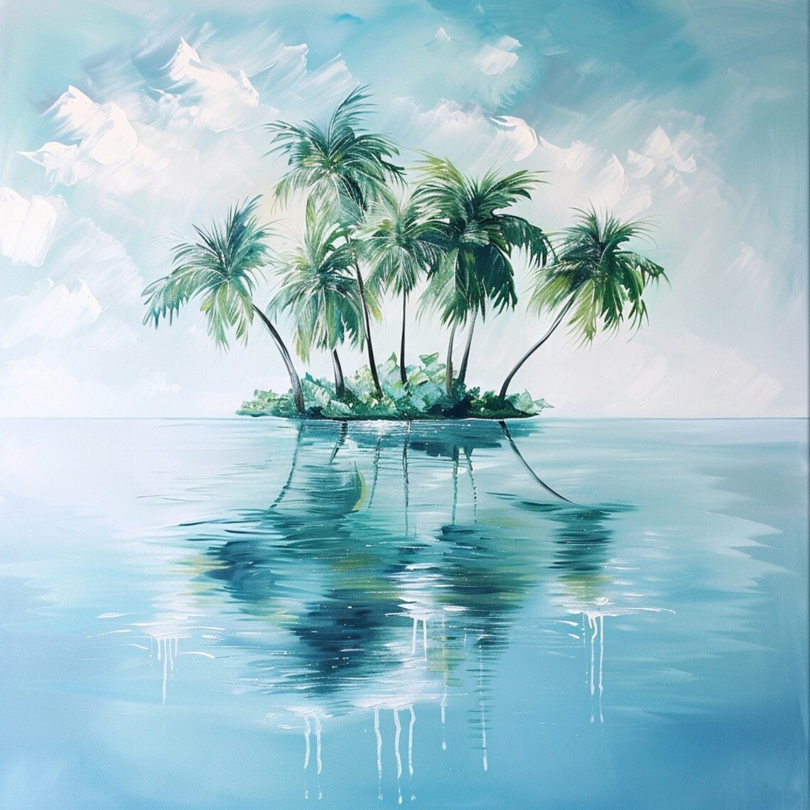 PACIFIC ISLAND PRINT - Tropical Island Painting, South Pacific Painting ...