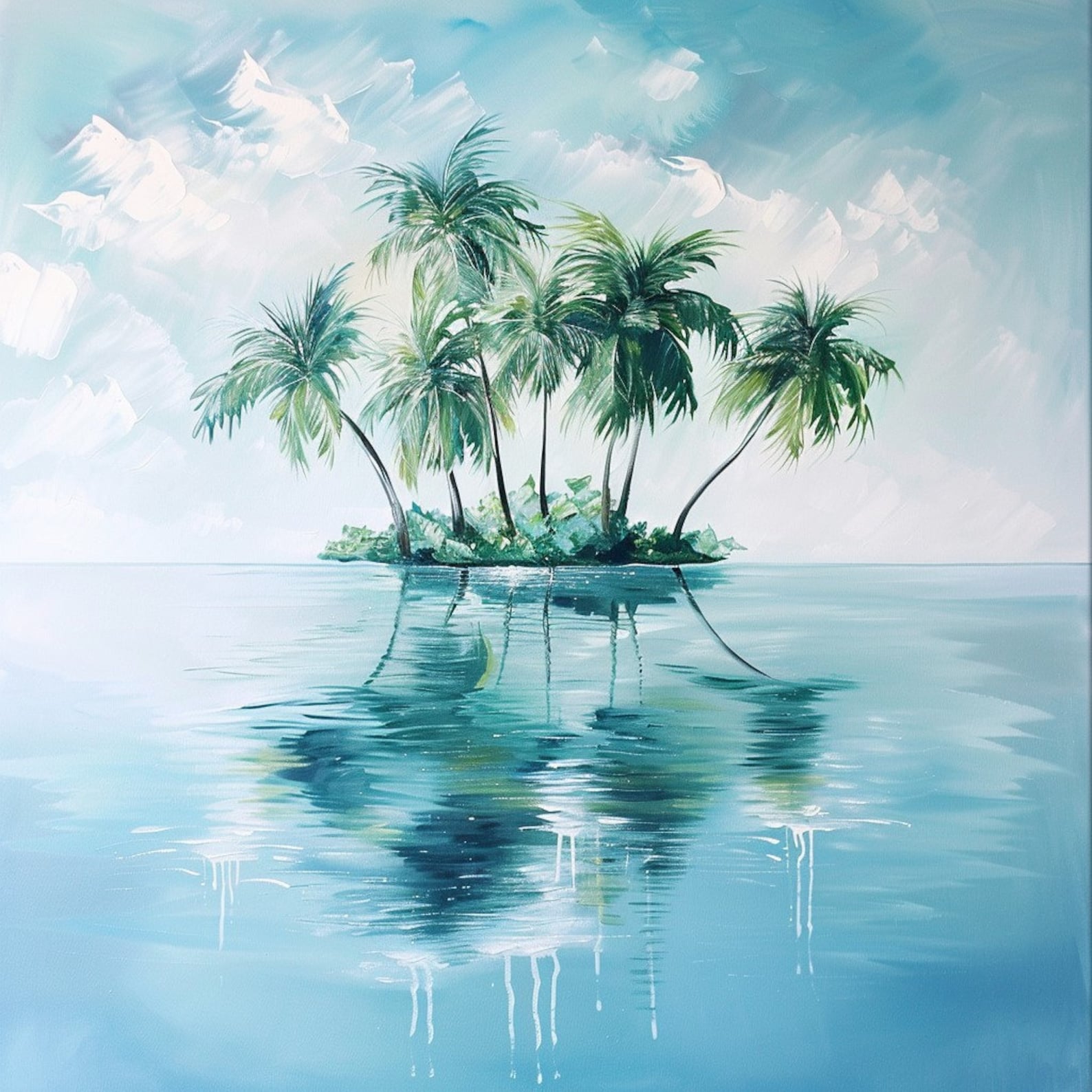 PACIFIC ISLAND PRINT Tropical Island Painting, South Pacific Painting ...