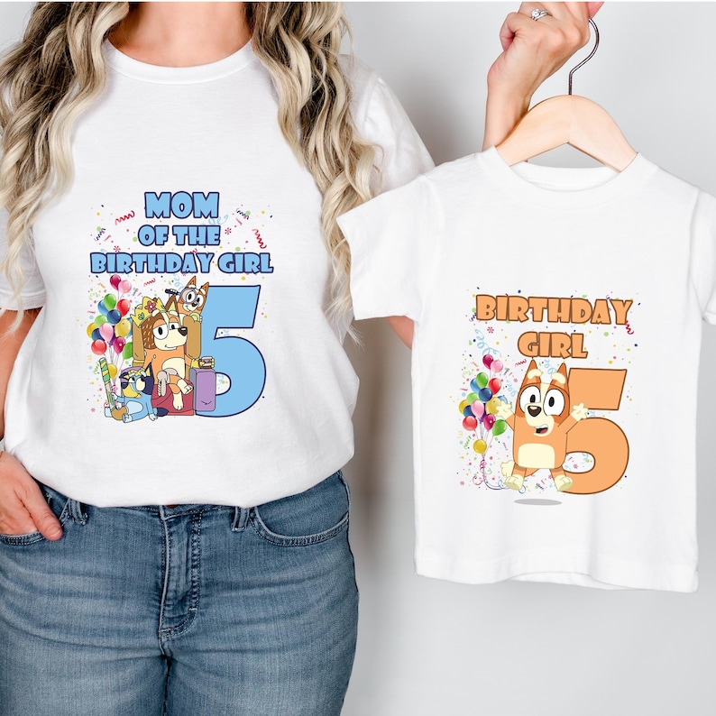 Custom Bluey Family Birthday Shirt, Mom Dad Brother Sister Matching ...