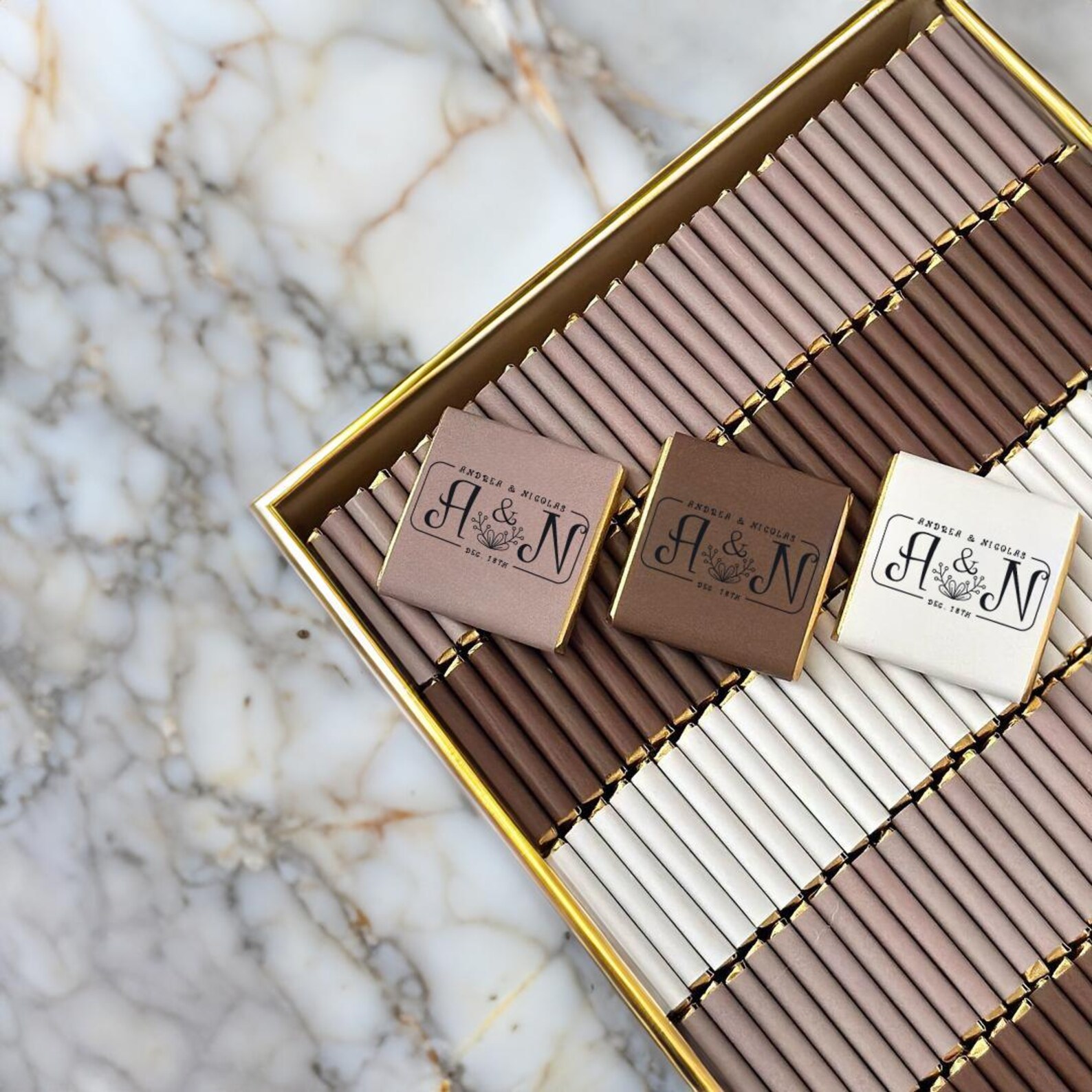 50 Personalized Wedding Chocolate Favors for Guest, Mini Chocolate ...