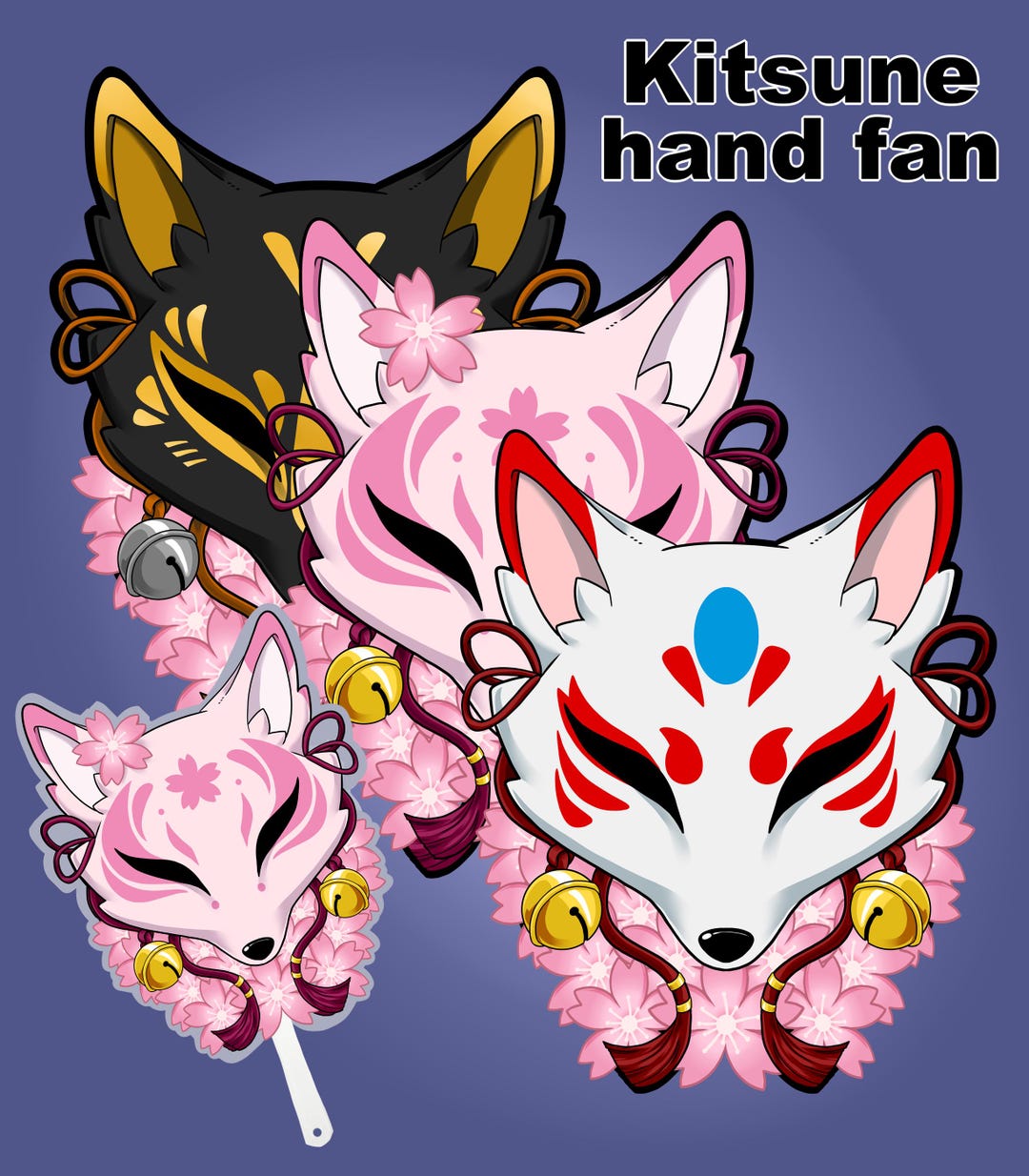 Kitsune PVC Hand Fan - Etsy