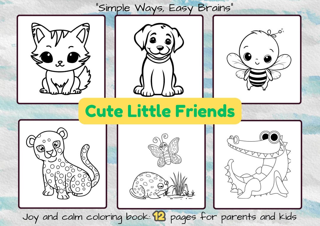 Simple Ways, Easy Brains - Joy and Calm Coloring Book "cute Little ...