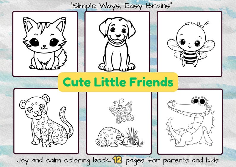 Simple Ways, Easy Brains - Joy and Calm Coloring Book "cute Little ...