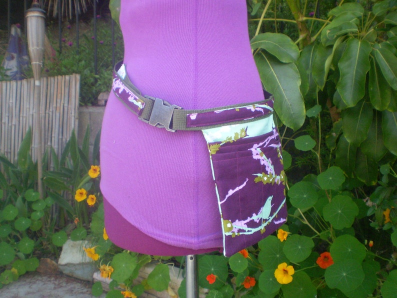 Adjustable Hipster Utility Belt in Dewberry Aviary Fabric - Etsy