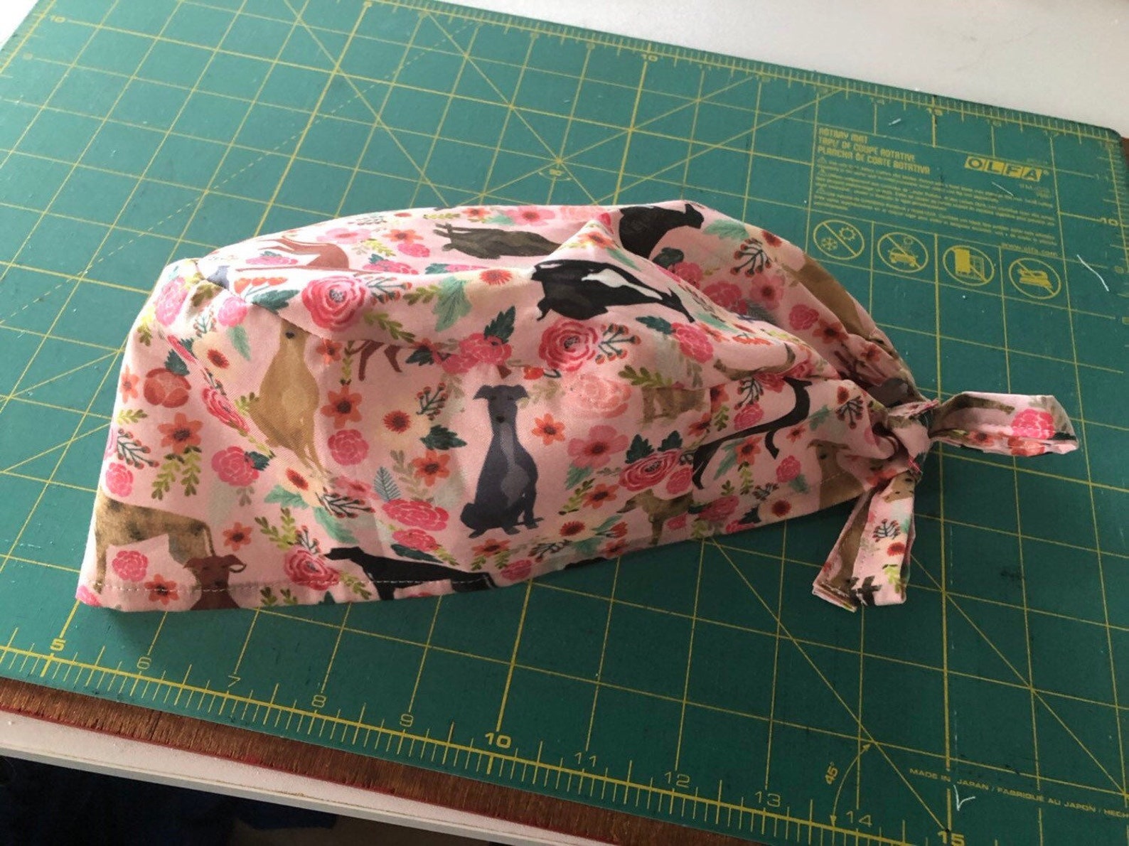 PPE RN Nurse Vet Tech Surgical Scrub Cap With Tie in Dog Fabric - Etsy