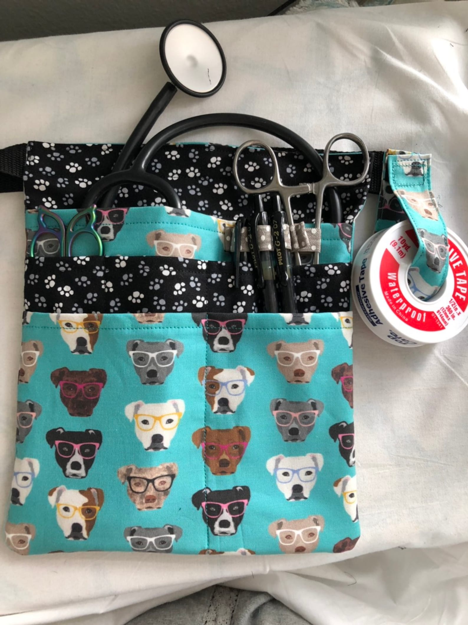 Belted RN Scrub Pocket With Zipper and Pockets Choose Your Pets Fabric ...