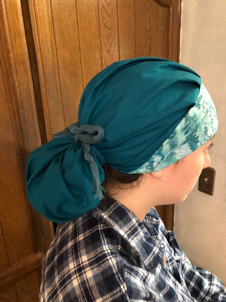 RN Big Hair Wavy Hair Long Hair Pony Tail Scrub Cap With Tie - Etsy