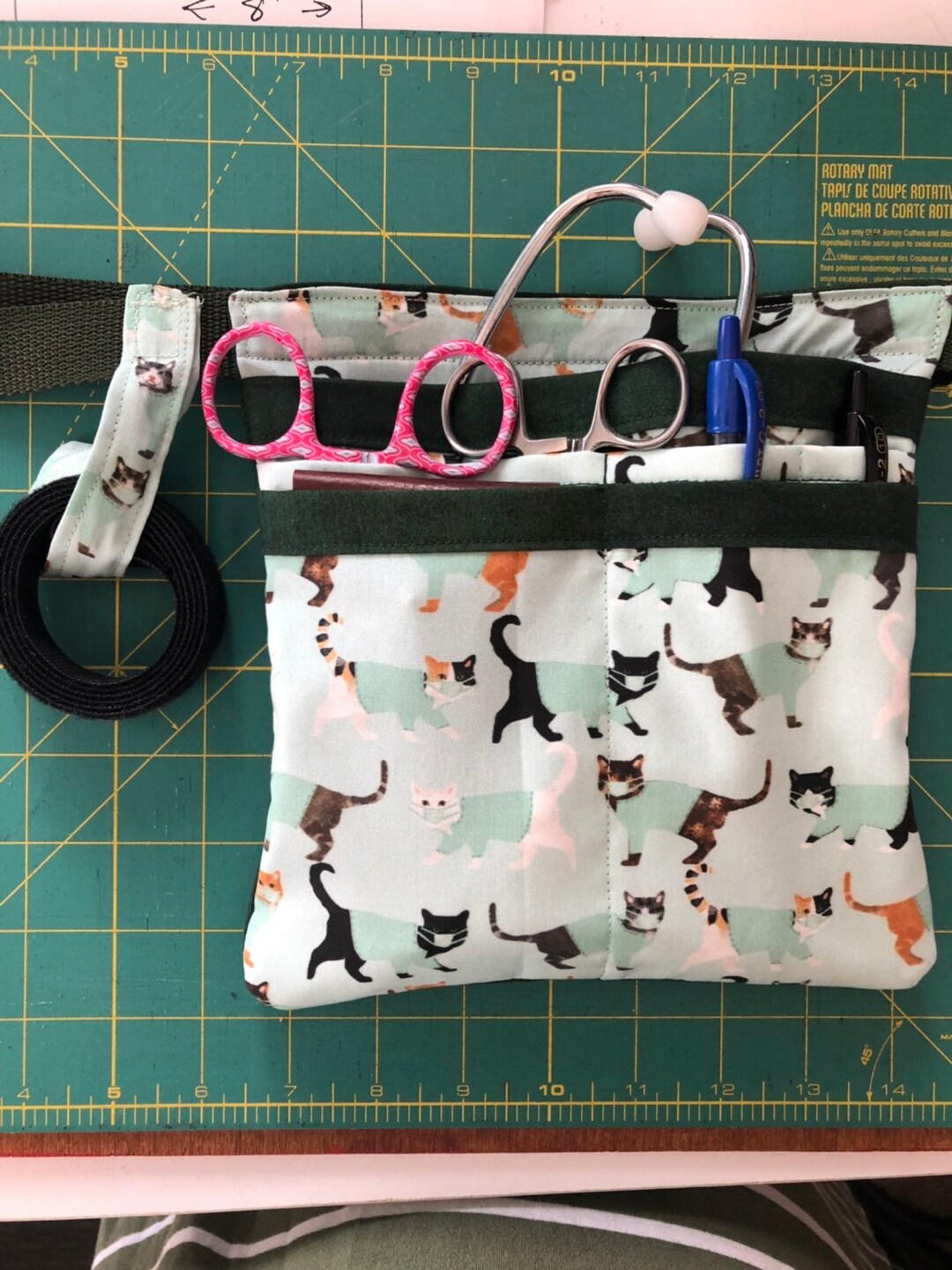 Cat Fabric Nurse Pouch Belt, Medical Utility Belt With Zipper - Etsy
