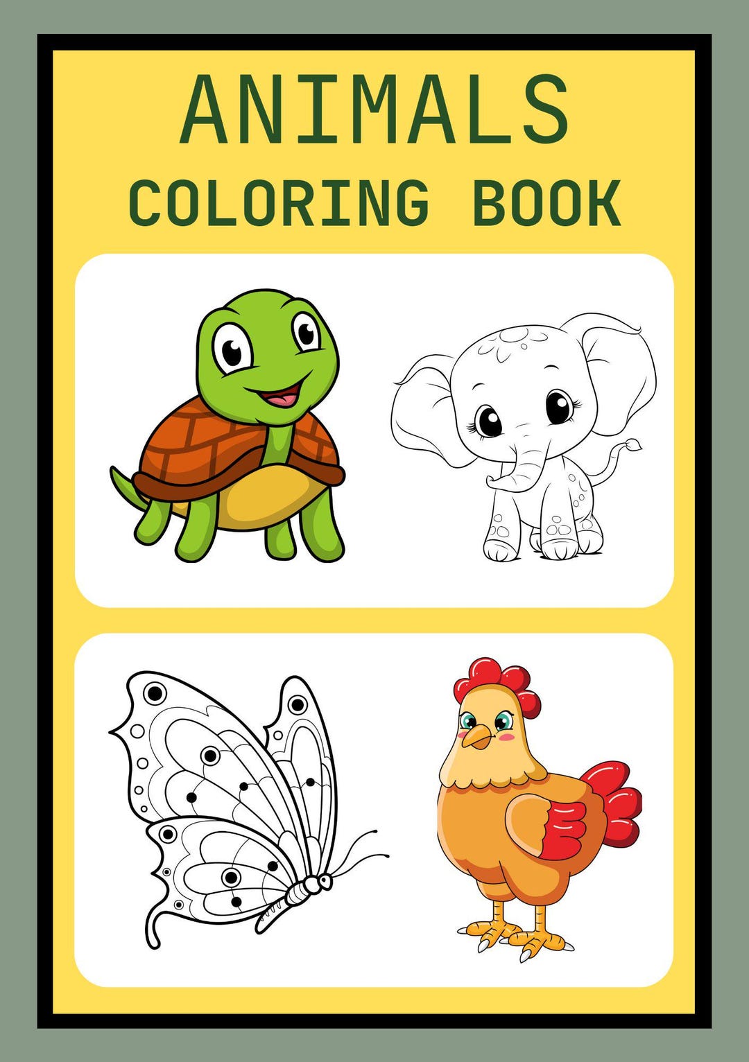 Animal Kingdom for Kids: 20-page Digital Coloring Book (PDF) Dıgıtal ...
