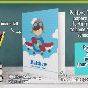 Personalized Pilot Boy Folder Personalized 2 Pockets Folder - Etsy