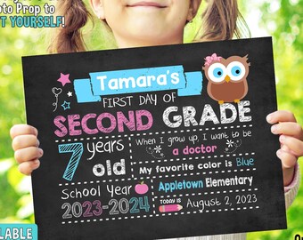 First Day of School Chalkboard Printable Back to School Sign - Etsy