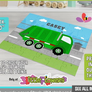Personalized Garbage Truck Puzzle - Personalized 8 X 10" Puzzle ...