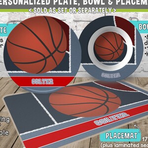 Basketball Plate and Bowl Set - Personalized Plastic Children Plate ...