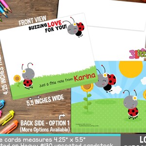 Ladybug Note Cards - Set of Personalized Note Cards - 4.25” X 5.5 ...