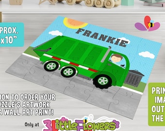 Personalized Garbage Truck Puzzle - Personalized 8 X 10" Puzzle ...