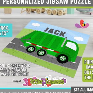 Personalized Garbage Truck Puzzle - Personalized 8 X 10" Puzzle ...