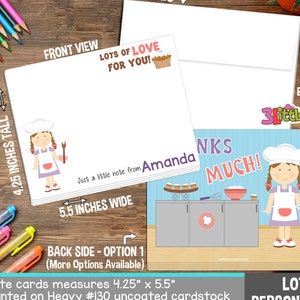 Chef Note Cards - Set of Personalized Note Cards - 4.25” X 5.5 ...