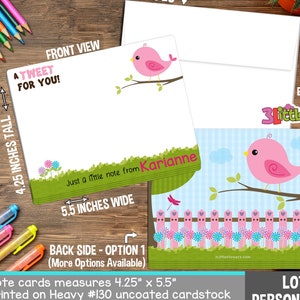 Bird Note Cards - Set of Personalized Note Cards - 4.25” X 5.5 ...