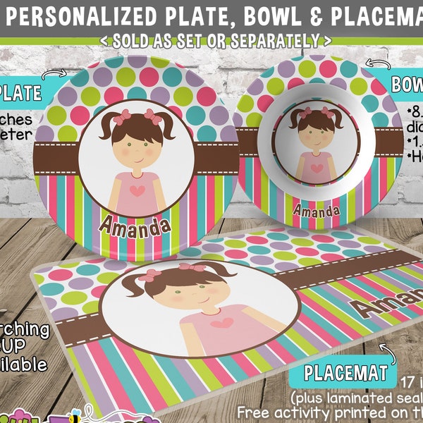 Girls Plate and Bowl - Etsy