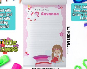 Kids Unicorn Stationary Set for Girls Customized Notepad - Etsy