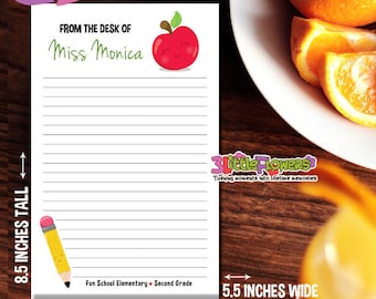 Teacher Notepads - Pencil Notepads - Personalized Notepads - Teacher ...