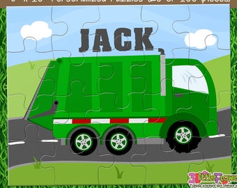 Personalized Garbage Truck Puzzle Personalized 8 X 10 | Etsy