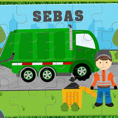 Personalized Garbage Truck Puzzle Personalized 8 X 10 - Etsy