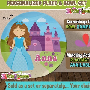 Personalized Princess Plate and Bowl Set Personalized | Etsy