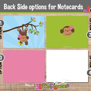 Girl Monkey Note Cards - Set of Personalized Note Cards - 4.25” X 5.5 ...