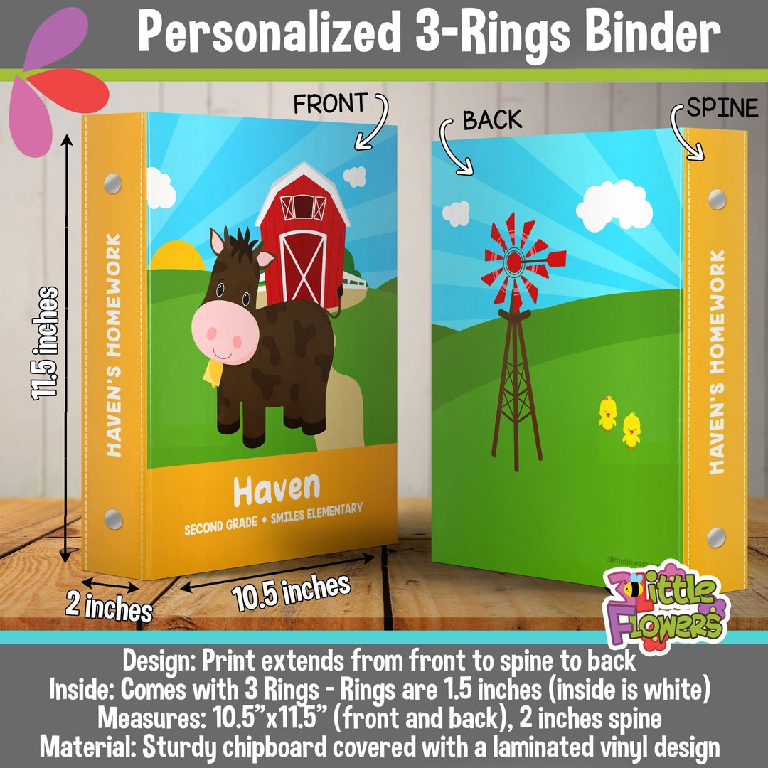 Personalized Cow Binder - Personalized 3 Ring Binder 2 Inches ...