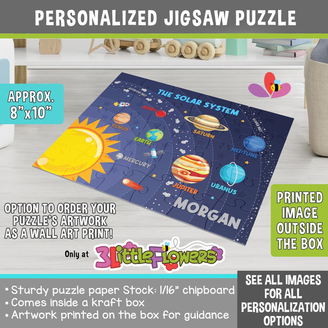 Personalized Solar System Puzzle - Personalized 8" X 10" Puzzle ...