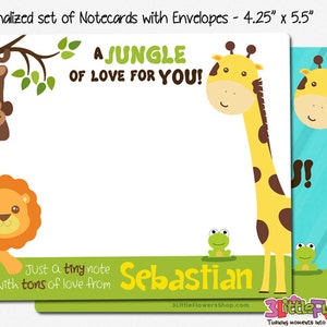 Jungle Note Cards Set of Personalized Note Cards 4.25 X - Etsy