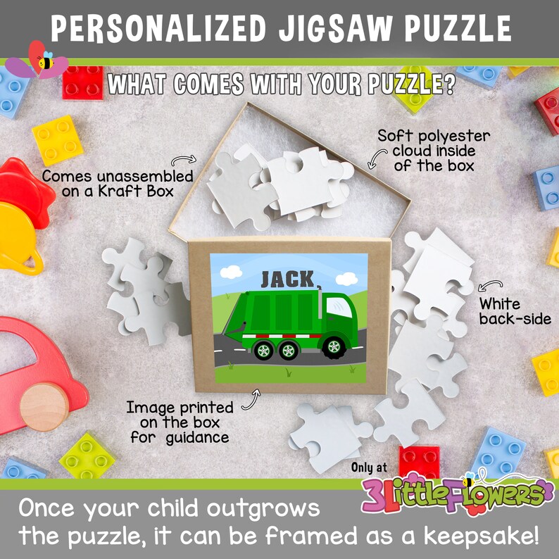 Personalized Garbage Truck Puzzle Personalized 8 X 10 - Etsy