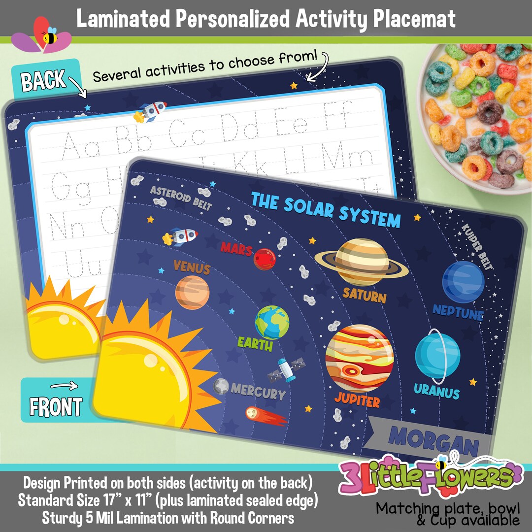 Personalized Solar System Placemat - Personalized Placemat for Kids ...