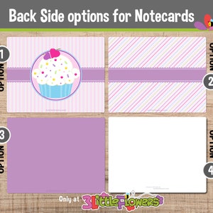 Cupcake Note Cards - Set of Personalized Note Cards - 4.25” X 5.5 ...