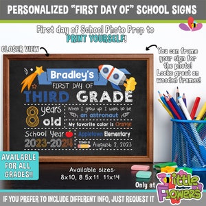 Spaceship First Day of School Sign - Printable First Day of School ...
