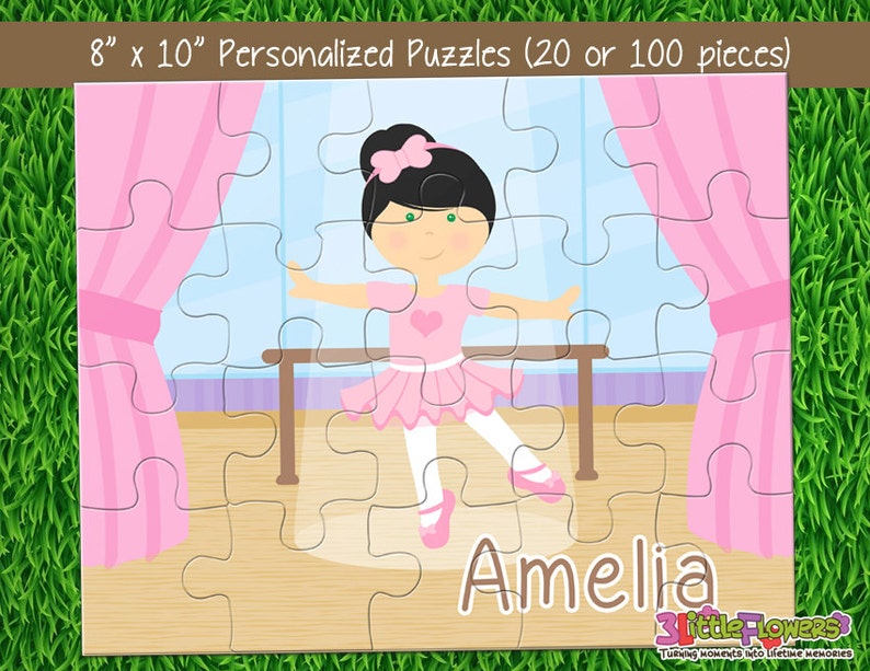 Personalized Ballerina Puzzle Personalized 8 X - Etsy