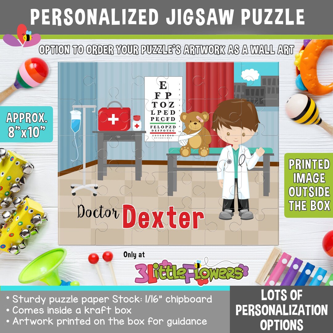 Boy Doctor Puzzle - Personalized 8 X 10 Puzzle - Personalized Name ...