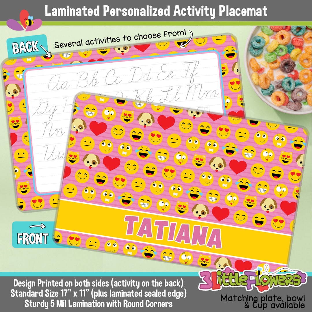 Personalized Emoji Placemat - Personalized Placemat for Kids ...